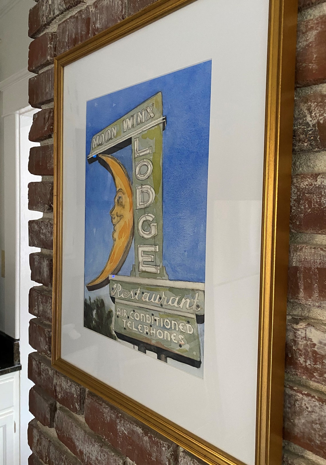 Moon Winx Lodge Tuscaloosa Alabama Artwork Watercolor Print - Etsy