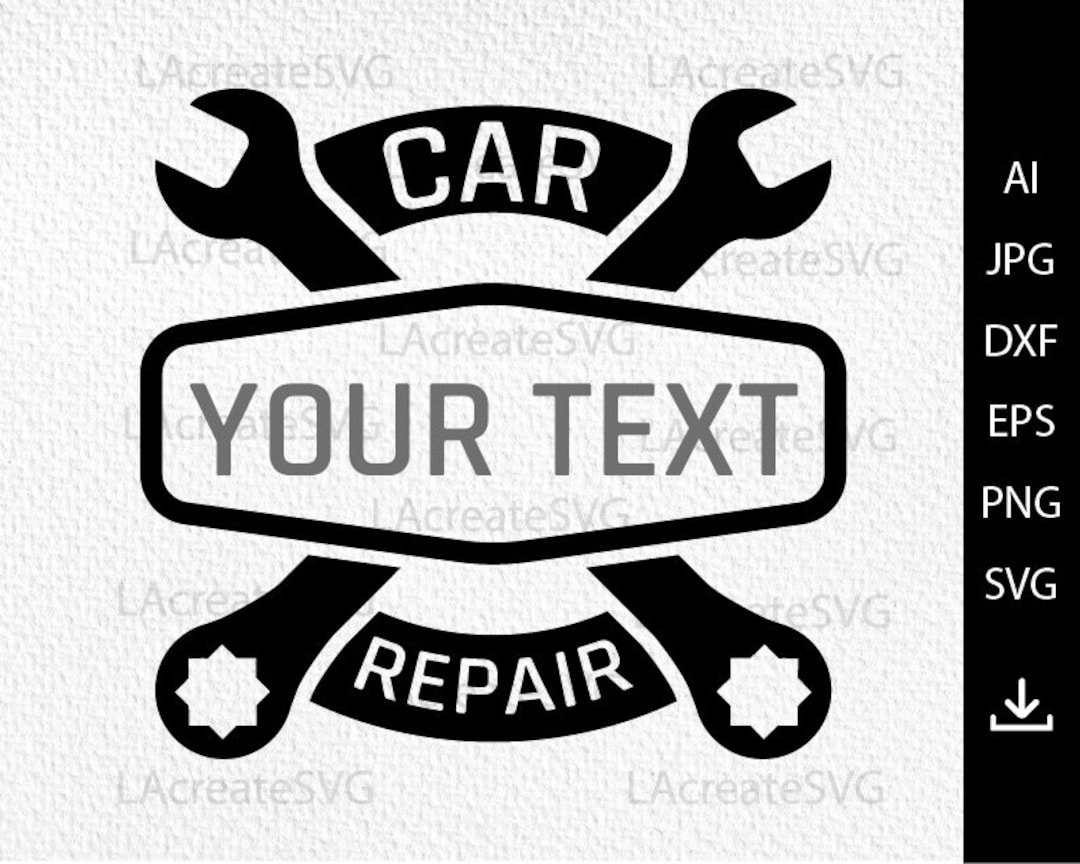 Auto Mechanic Logo Svg, Car Repair Service Logo SVG PNG DXF, Garage ...