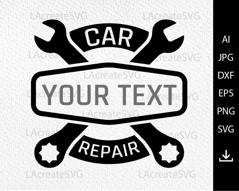 Auto Mechanic Logo Svg, Car Repair Service Logo SVG PNG DXF, Garage ...