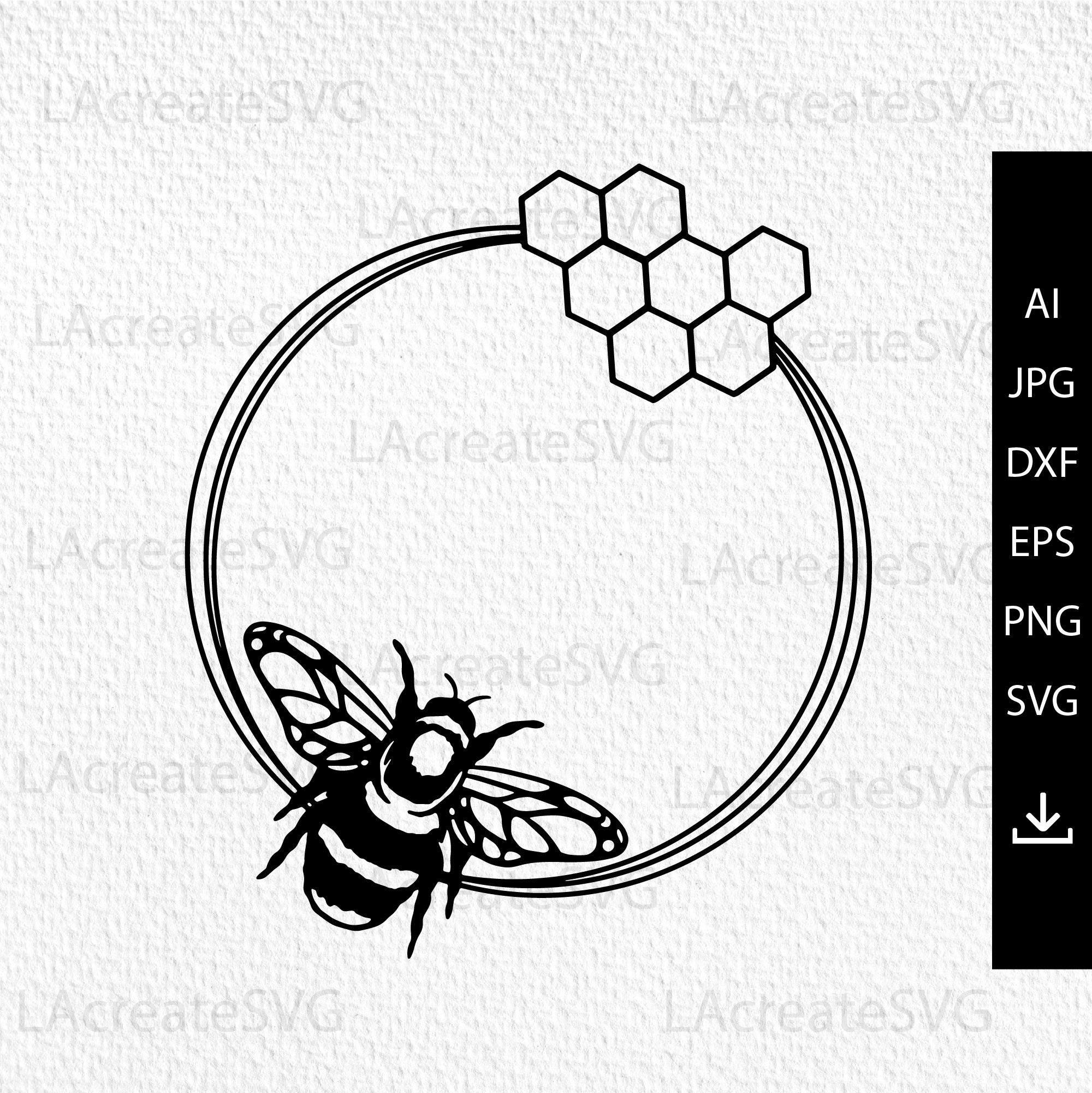 Bee Wreath Svg Bee Circle Frame Honeycombs Svg Hexagon Frame - Etsy UK