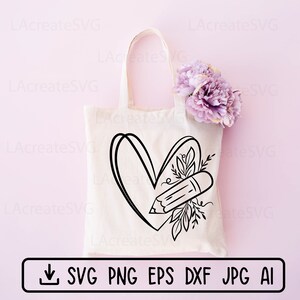 Teacher Heart Pencil SVG PNG Cut File, Best Teacher T Shirt Sublimation ...