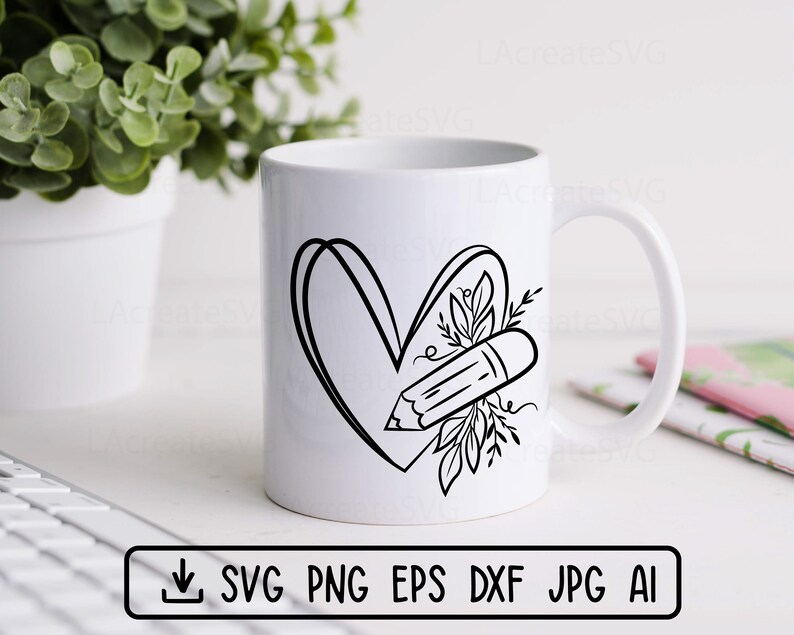 Teacher Heart Pencil SVG PNG Cut File Best Teacher T Shirt - Etsy