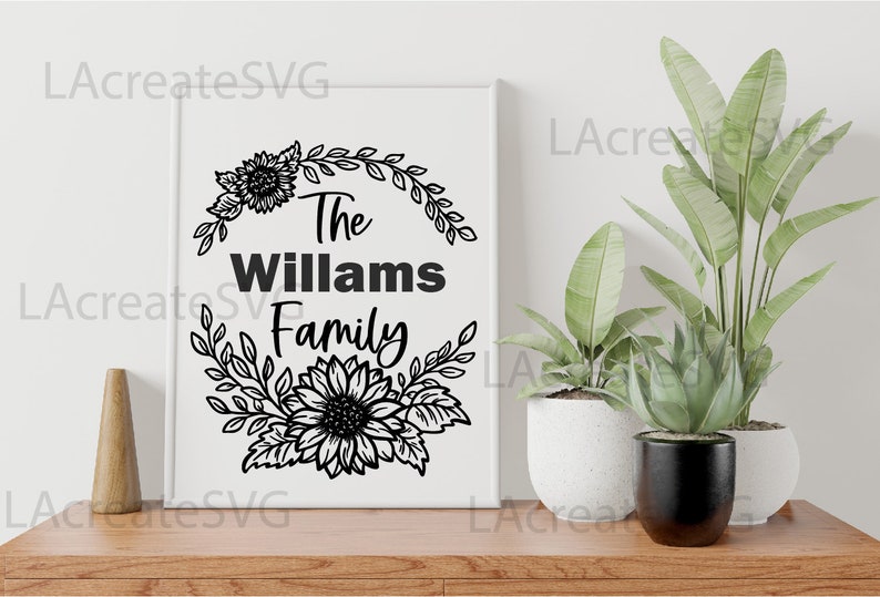Family Split Monogram Bundle SVG Family Last Name Floral - Etsy