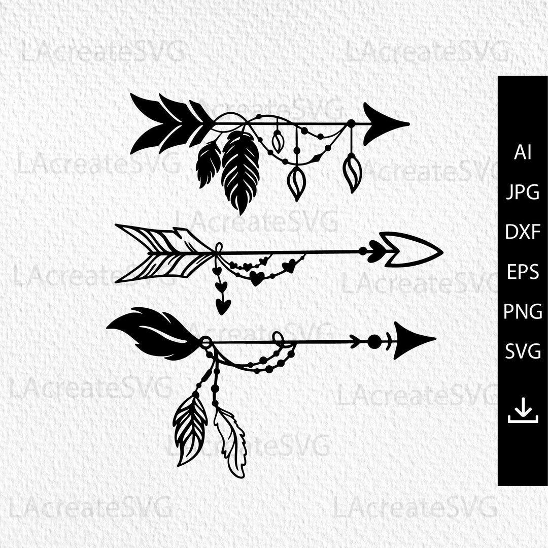 Arrow SVG PNG DXF, Arrow Clipart, Arrow Bundle Design, Arrow Cutting ...
