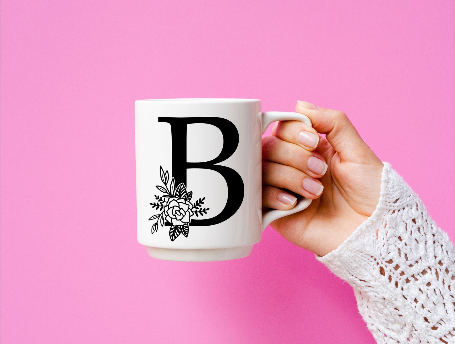 Letter B Svg File, Flower Letter B Printable, Floral Alphabet SVG ...