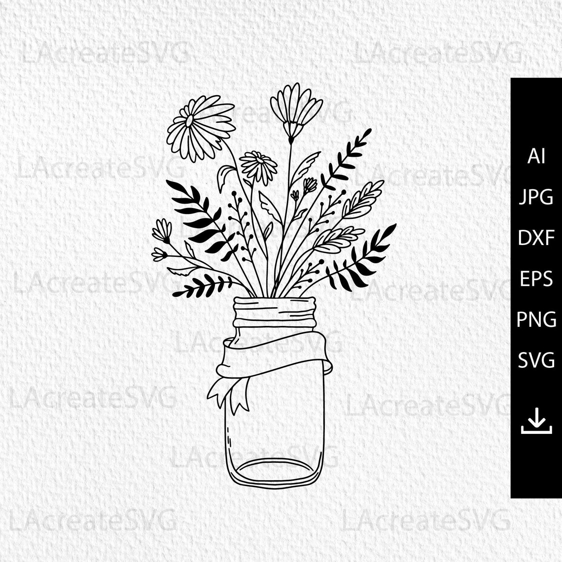 Floral Mason Jar Svg Mason Jar Monogram Frame Mason Jar - Etsy