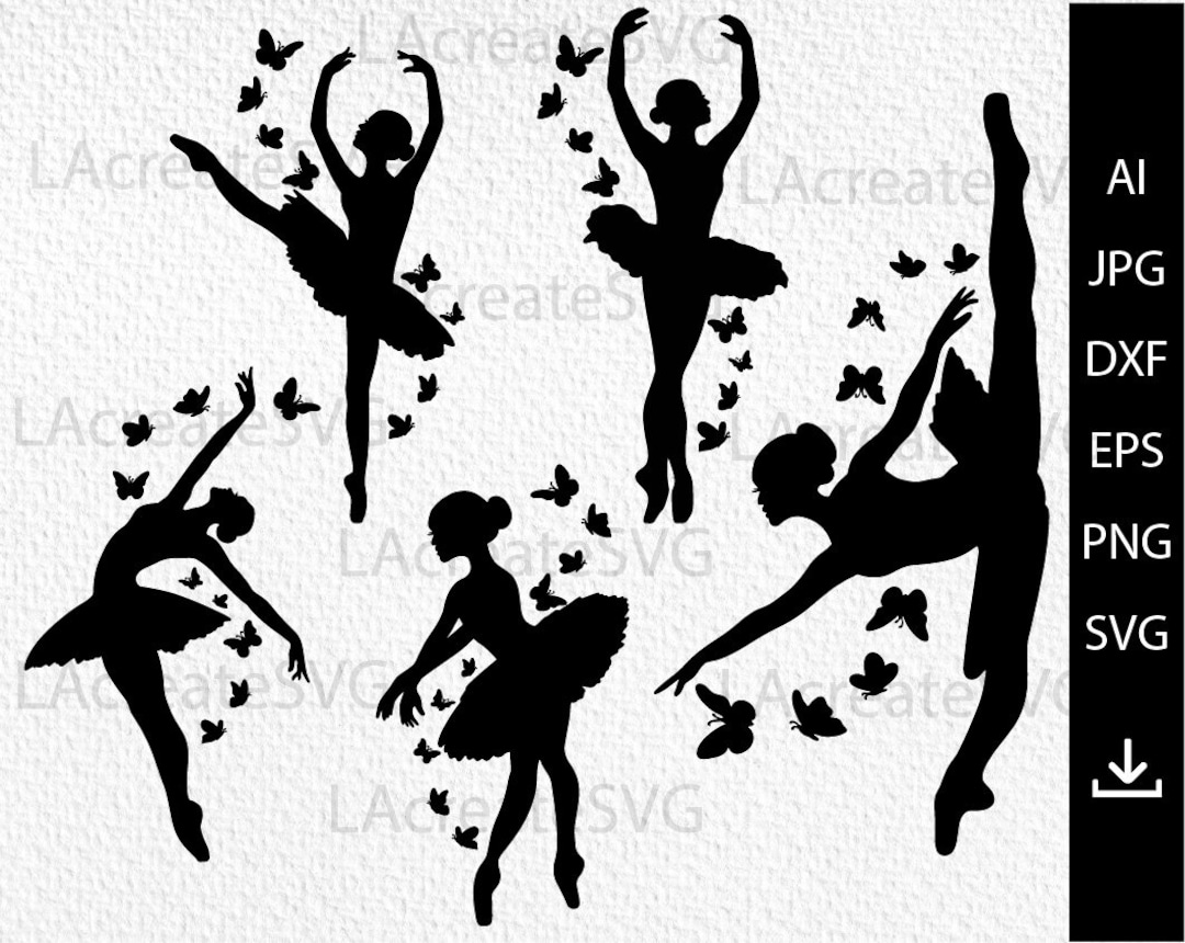 Ballerina Girl Svg File for Cricut, Dance Ballet Svg Png Dxf Silhouette ...