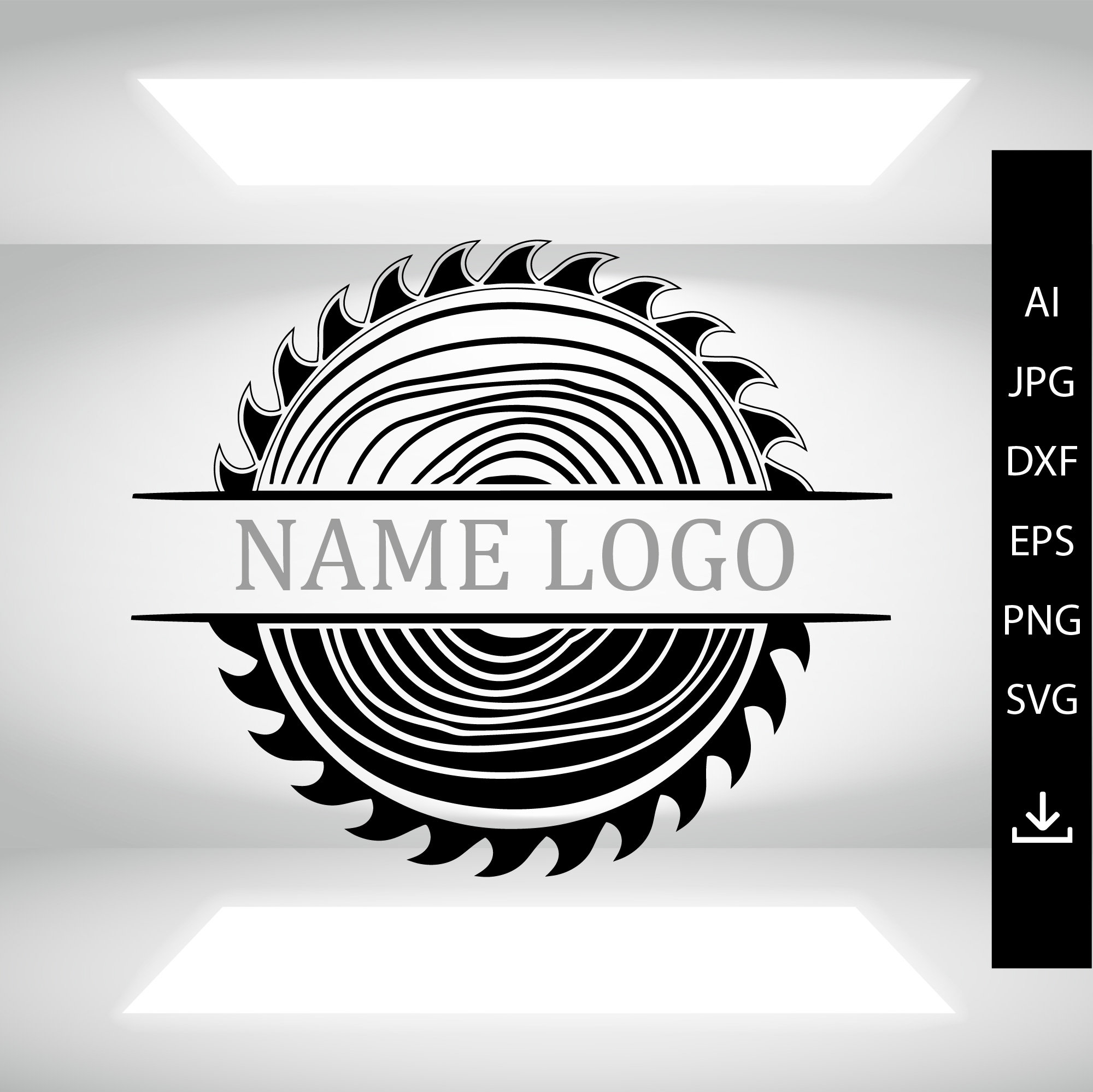 Diseño de logotipo de carpintería SVG PNG DXF Silueta Sierra de madera ...