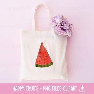 Happy Cute Fruits - 15 PNG Clipart, Watercolor Lemon Apple Strawberry ...