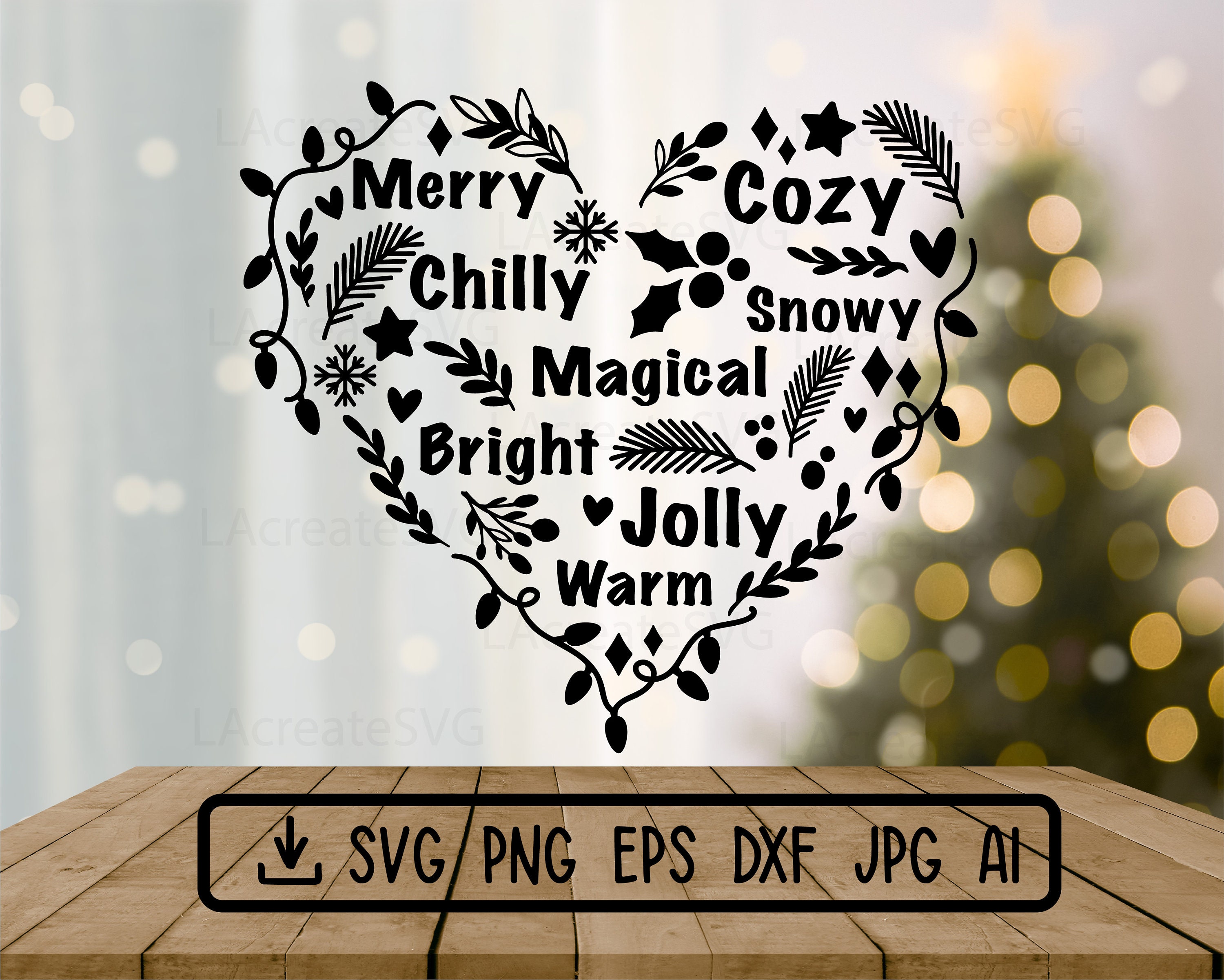Merry Christmas Love Heart SVG Cut File Christmas Decor Pot - Etsy