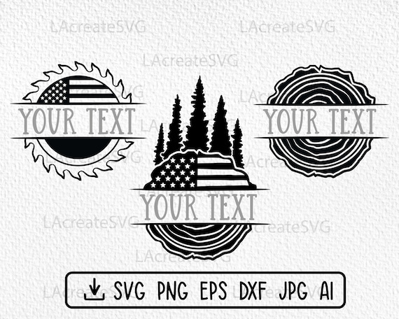 Woodworking Circle Monogram SVG Png Wood Sawmill Logo USA - Etsy