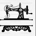 Sewing Machine Logo SVG PNG DXF, Sewing Split Monogram Frame Svg ...