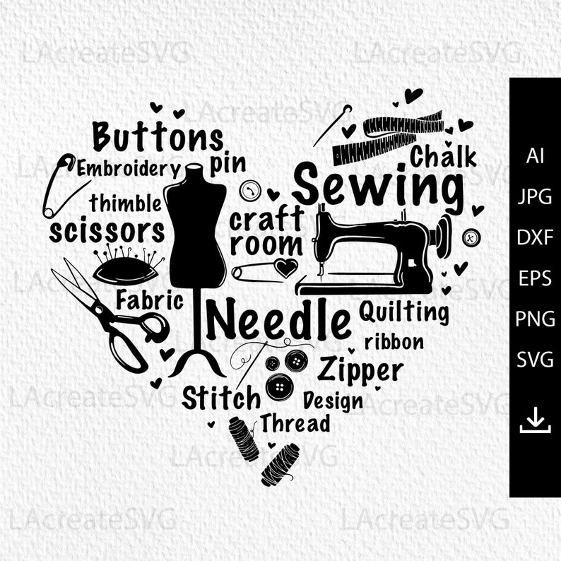 Fichiers svg de couture pour cricut, svg de conception de bundle de ...
