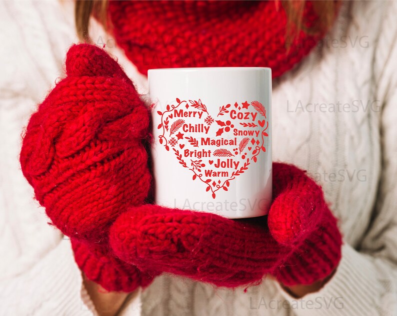 Merry Christmas Love Heart SVG Cut File Christmas Decor Pot - Etsy