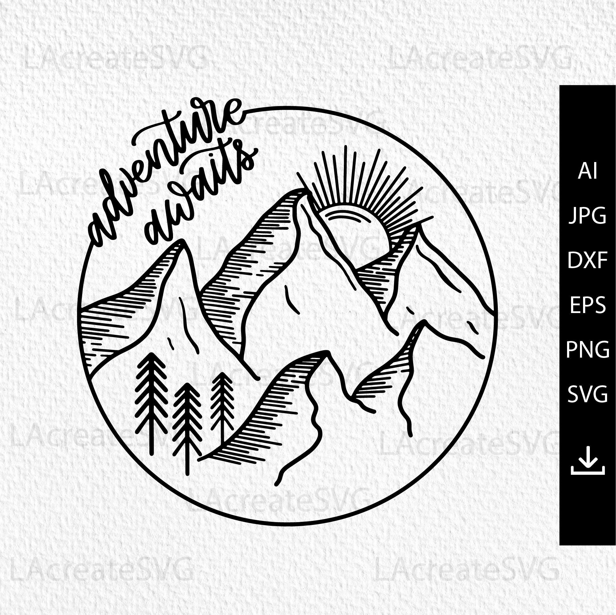 Adventure awaits svg Mountains Svg Files for Cricut and | Etsy