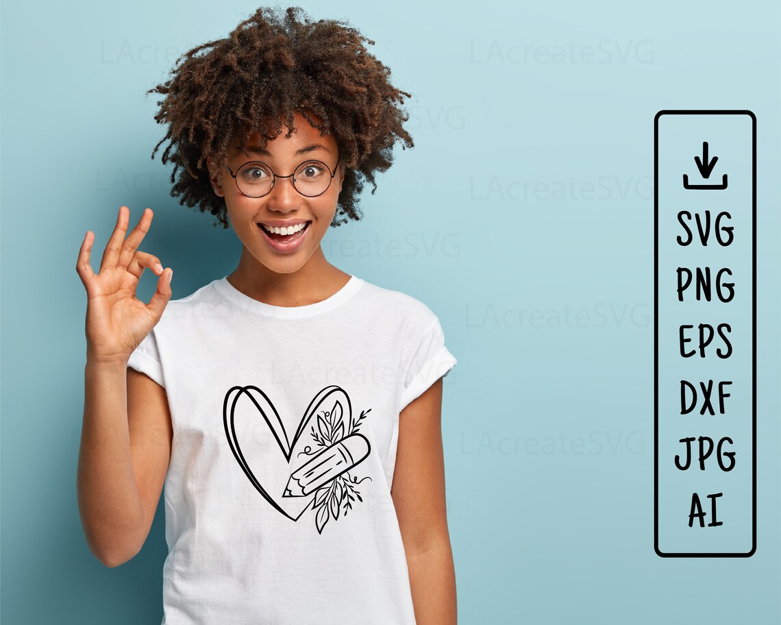 Teacher Heart Pencil SVG PNG Cut File Best Teacher T Shirt - Etsy