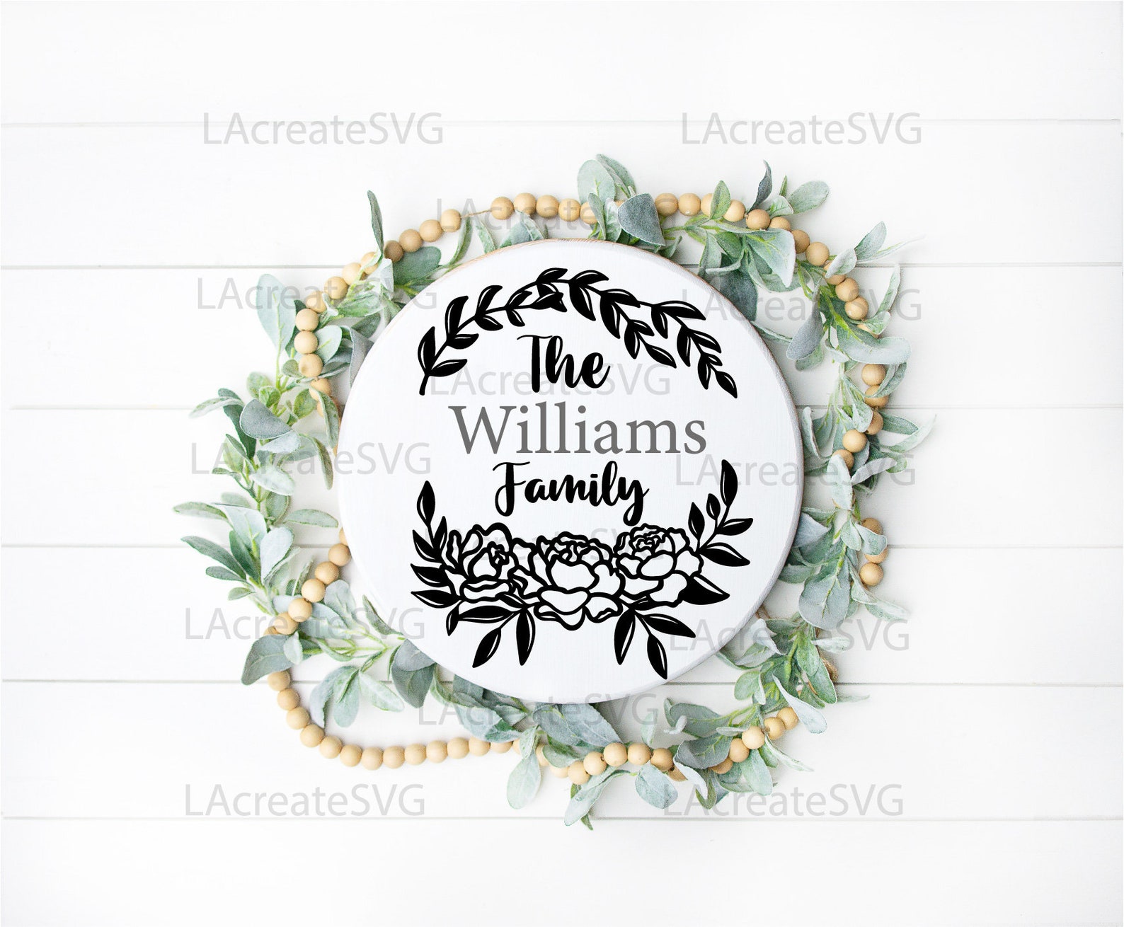Family Split Monogram Bundle SVG, Family Last Name Floral Wreath Svg ...