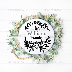 Family Split Monogram Bundle SVG, Family Last Name Floral Wreath Svg ...