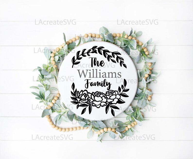 Family Split Monogram Bundle SVG Family Last Name Floral - Etsy