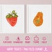 Happy Cute Fruits 15 PNG Clipart, Watercolor Lemon Apple Strawberry ...