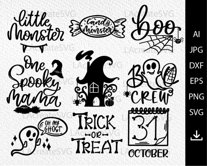 Halloween Bundle Svg, Baby Halloween Svg File for Cricut, Boo Crew Svg ...