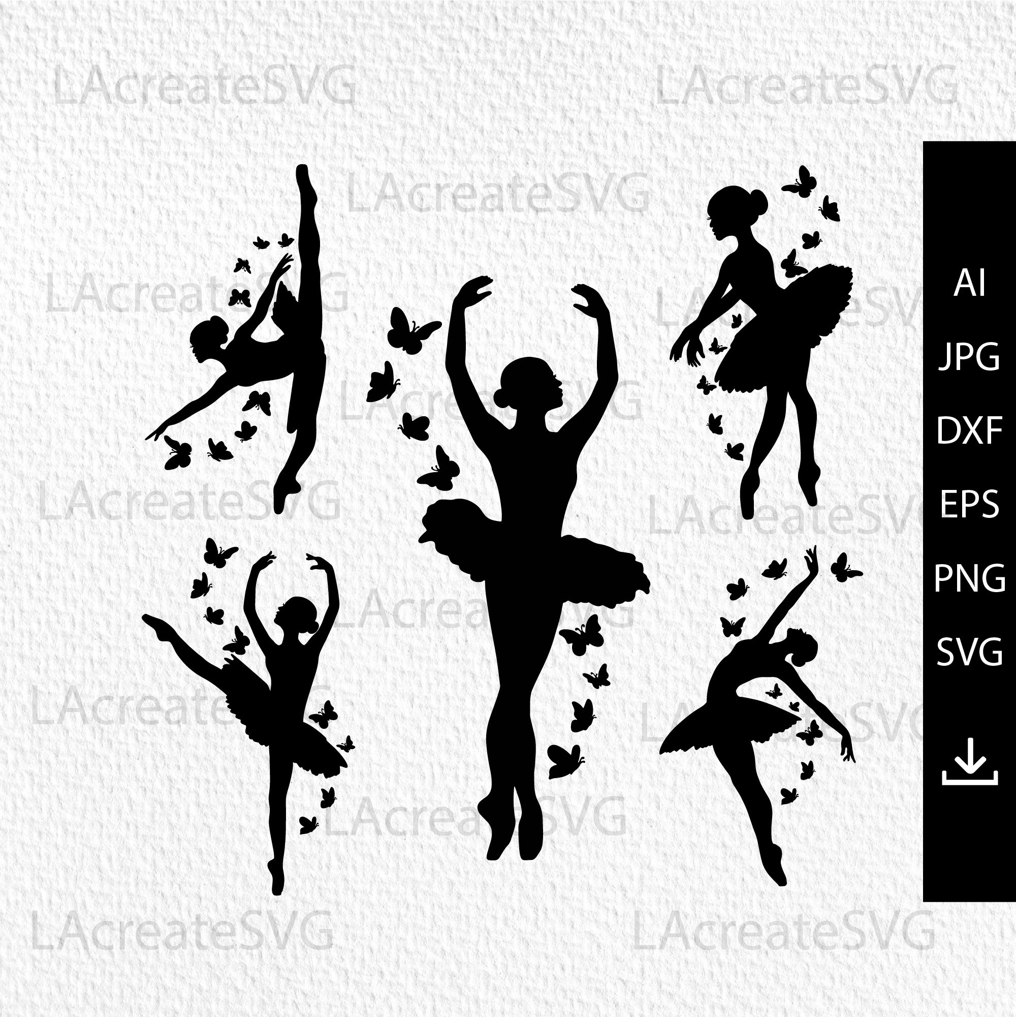 Ballerina Girl Svg File for Cricut Dance Ballet Svg Png Dxf - Etsy