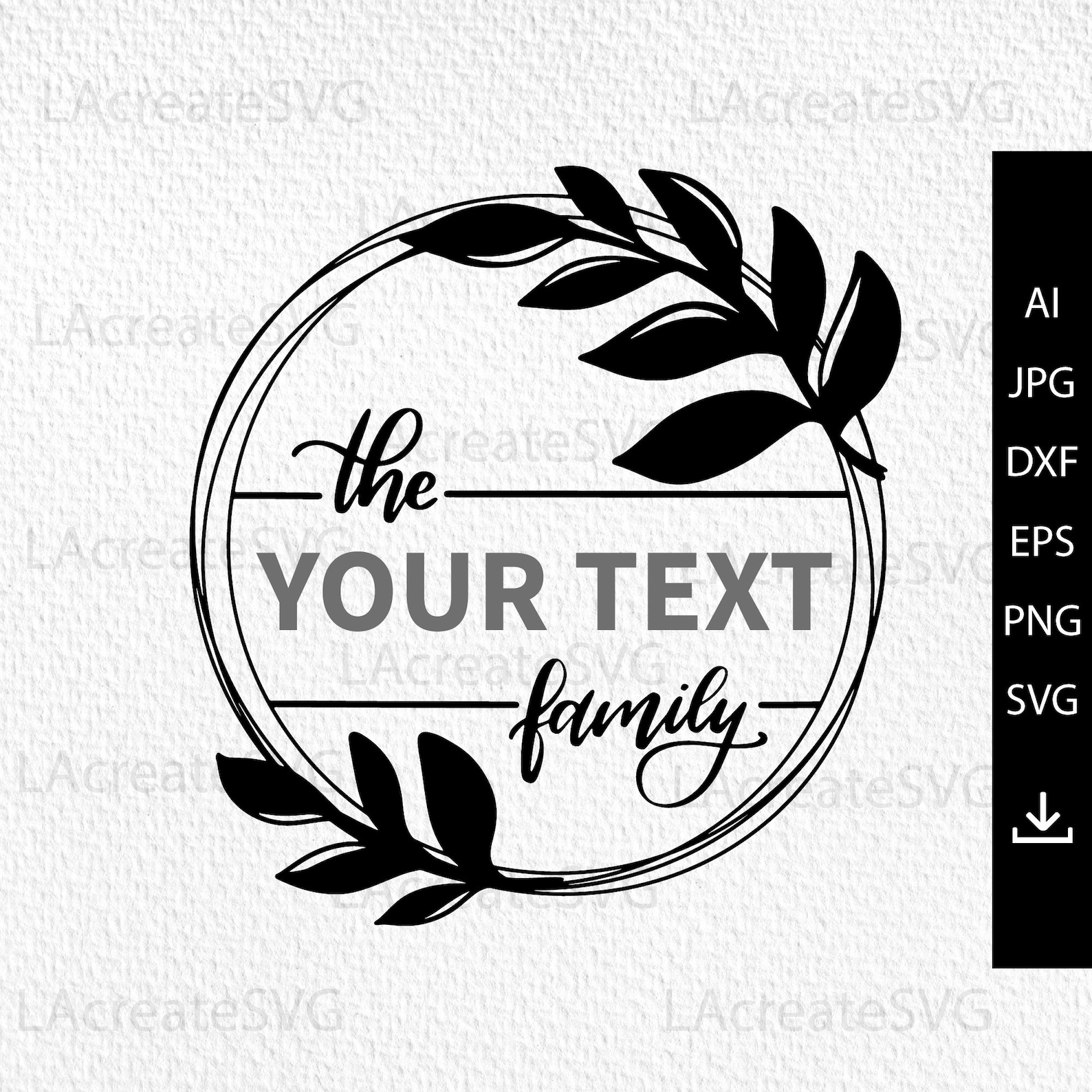 Split Wreath Family Name SVG the Family Monogram Wreath SVG - Etsy