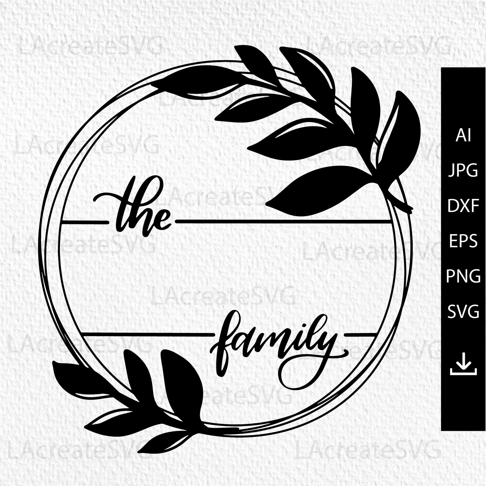 Split Wreath Family Name SVG the Family Monogram Wreath SVG - Etsy