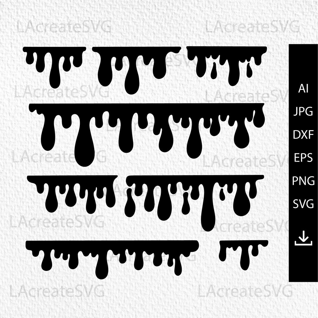 Dripping Borders SVG PNG DXF Cut Files, Blood, Snow Drip, Honey Border ...