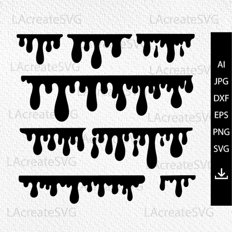 Dripping Borders SVG PNG DXF Cut Files Blood Snow Drip | Etsy