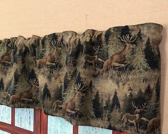 Country Primitive Green Plaid Homespun Valance Rustic Log Cabin ...