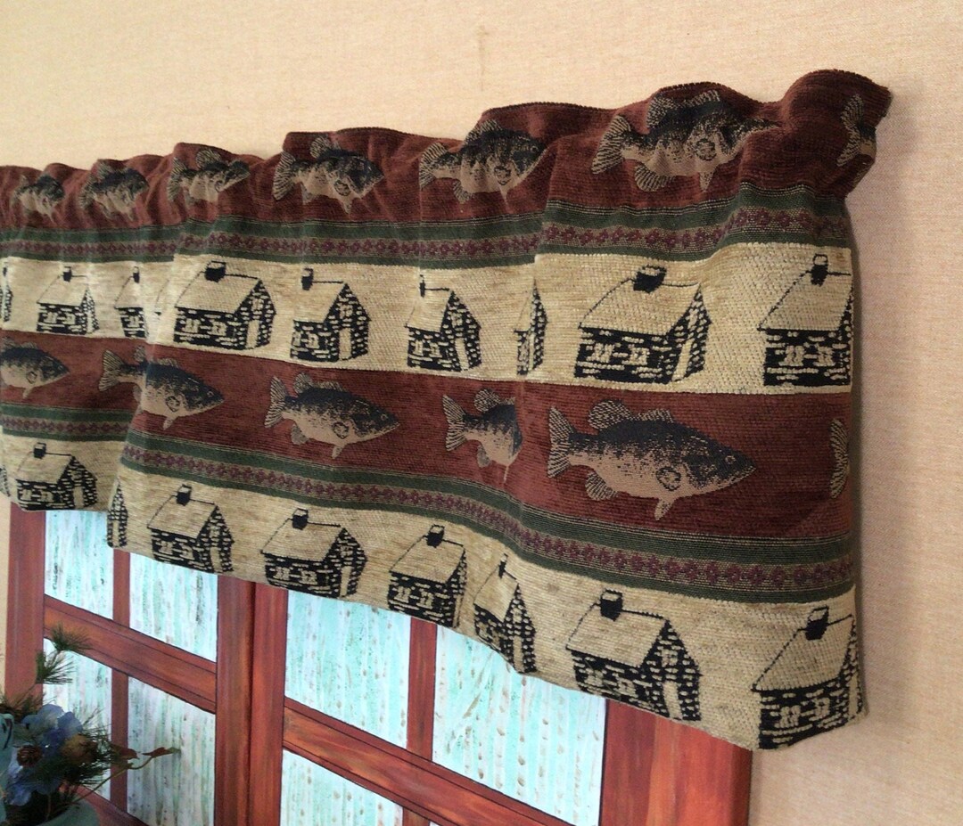 USA Made Valances Cabin Fishing, Rustic Cabin Decor, Log Cabin ...