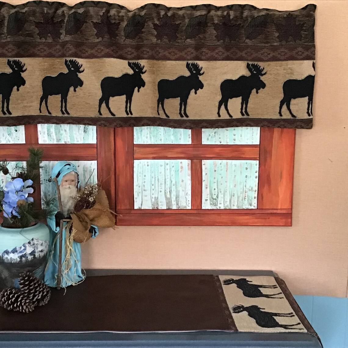 Moose Tapestry Valance: Rustic Cabin Decor, USA Made - Etsy