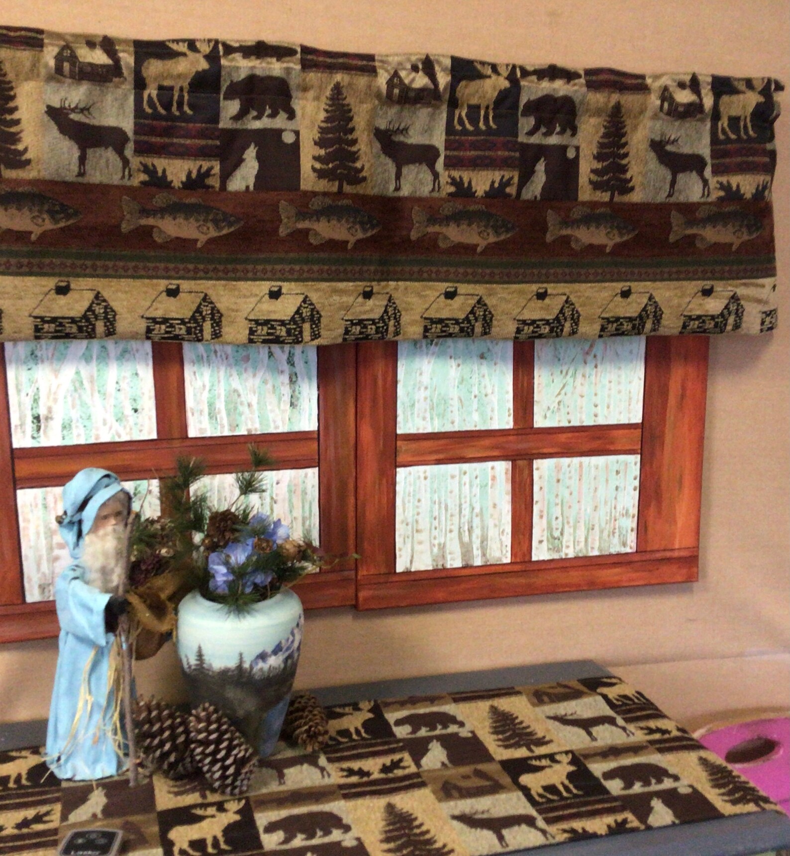 3 1/2 Inch Rod Pocket Cabin Valance Elk Moose Bear Wolf Fish - Etsy