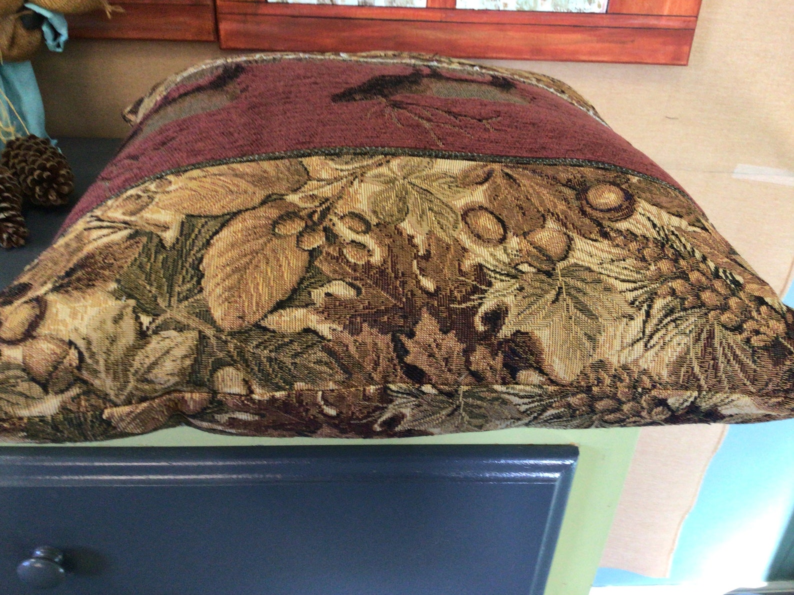 Elk and Leaf Throw Pillow: Rustic Cabin Decor, USA Made - Etsy