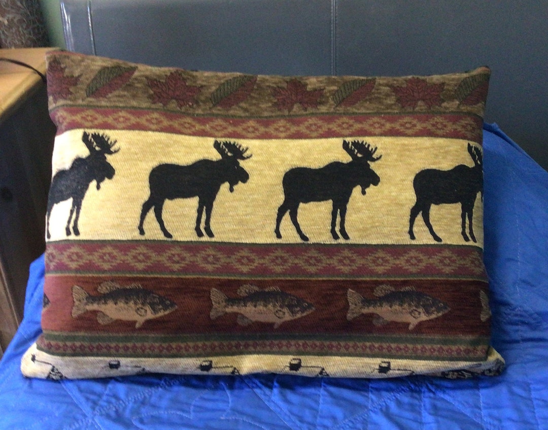USA Made Bed Sham, Moose Bed Pillow, Rustic Cabin Decor, Log Cabin ...