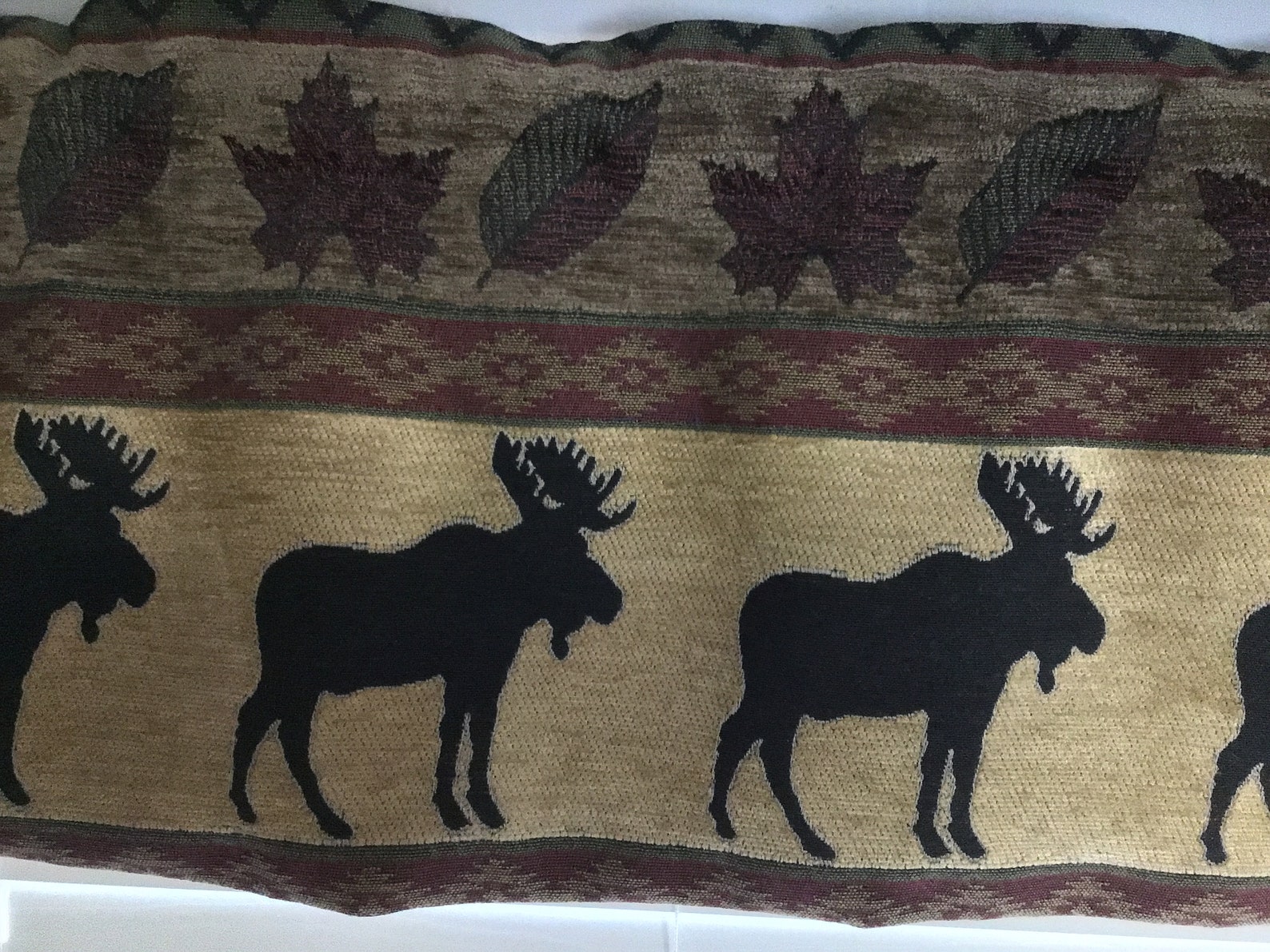 3 1/2 Inch Rod Pocket Valance Cabin Decor Tapestry Moose | Etsy