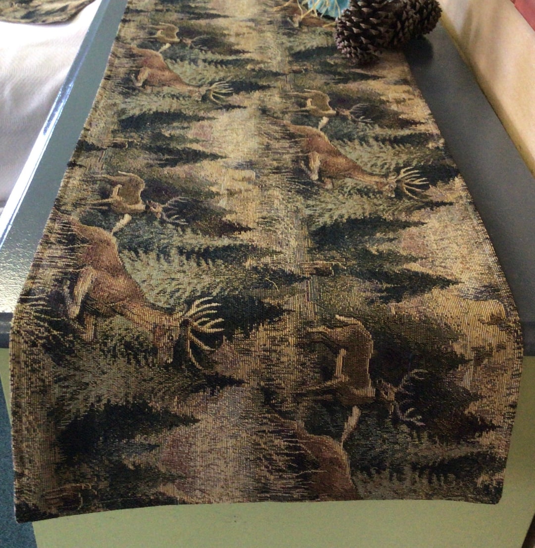 USA Made White Tail Deer Table Runner: Rustic Cabin Decor - Etsy
