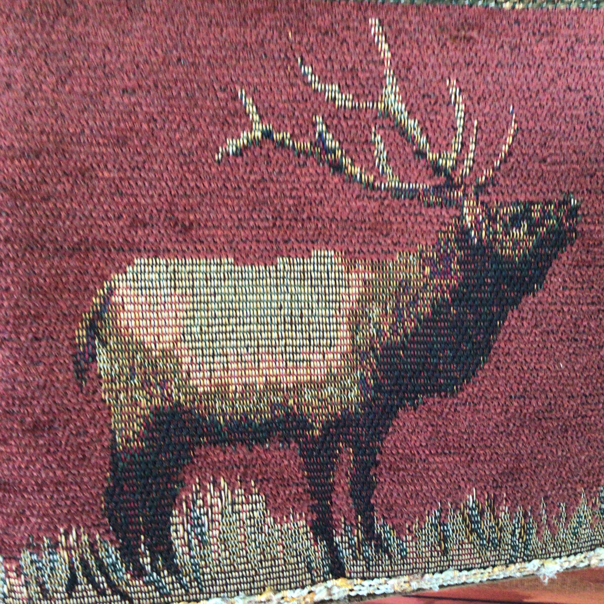 Cabin Decor Jute Rope Tab Top Valance Elk Tapestry Design | Etsy