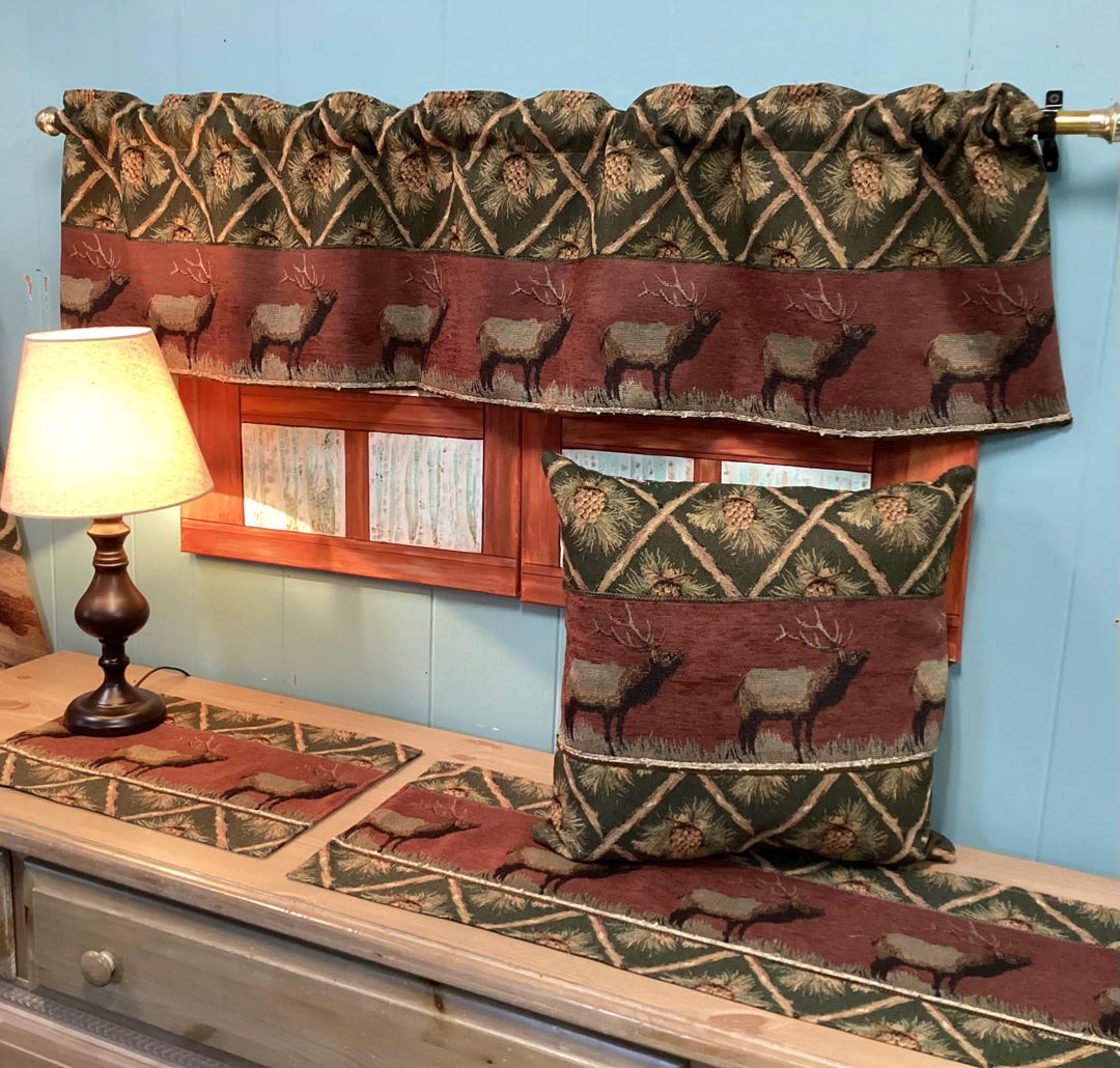 USA Sewn Valances, Pillows, Runners, Placemats, Rustic Cabin Decor ...