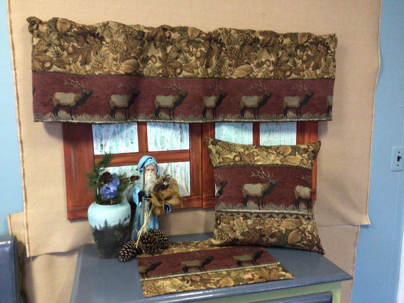 Elk and Leaf Throw Pillow Rustic Cabin Decor Log Cabin - Etsy