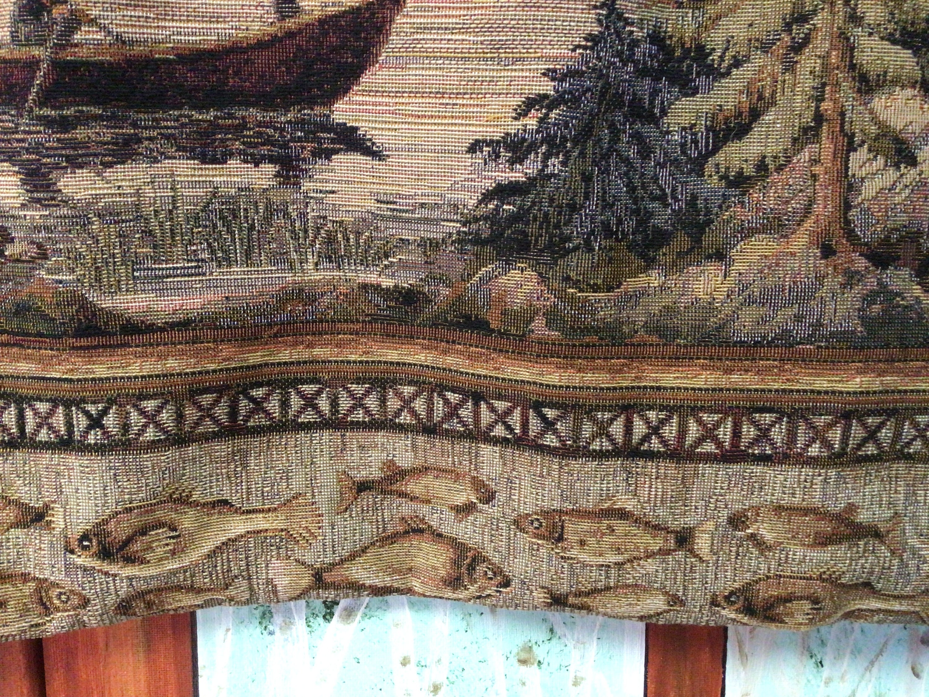 Fishing Boat Tapestry Valance: Rustic Cabin Decor - Etsy