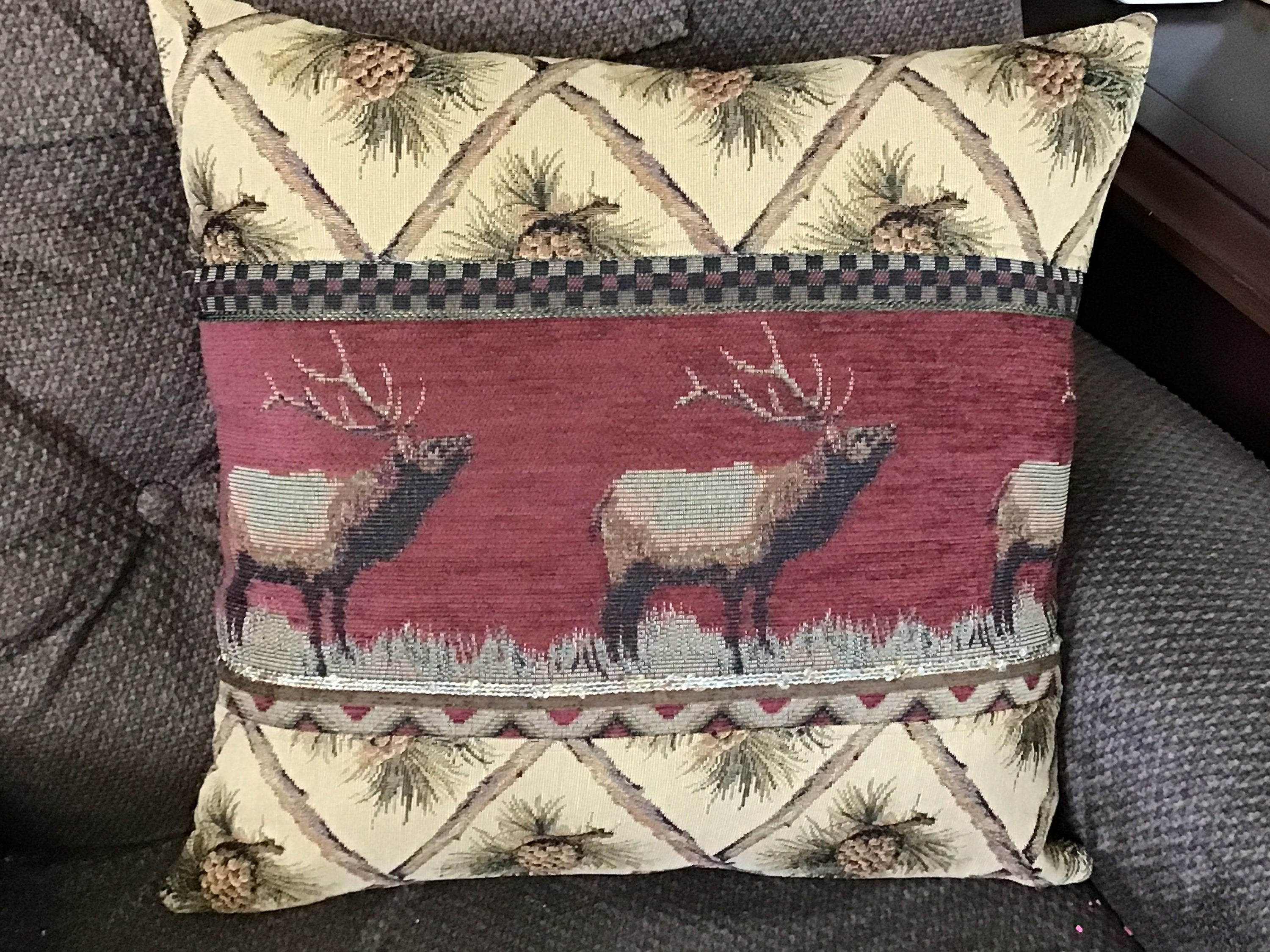 Elk throw pillow Rustic cabin decor log cabin furniture | Etsy