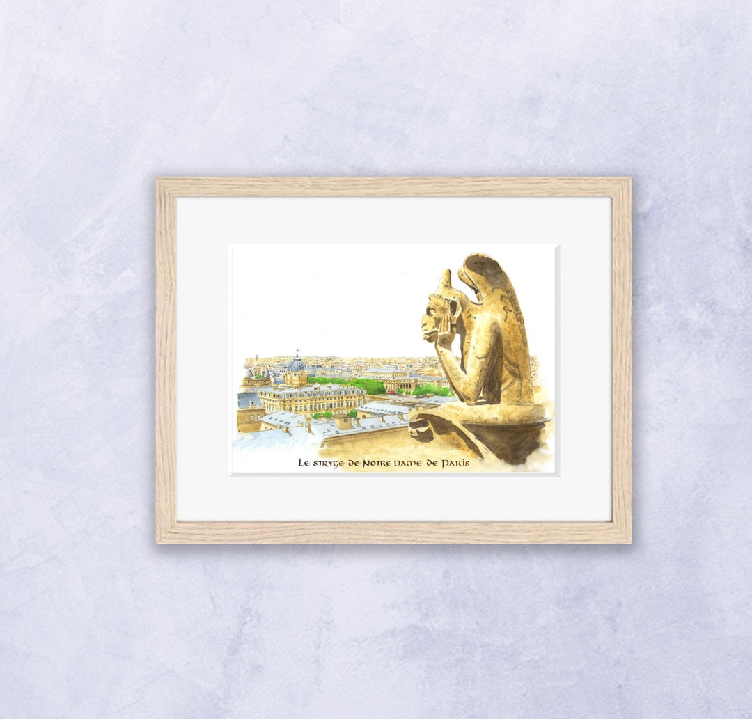 The Stryge of Notre Dame Cathedral in Paris. Fine Art Print Numbered ...
