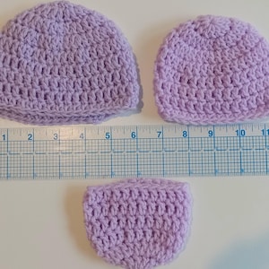 Crochet Baby Beanie Pattern for Micro Preemie, Preemie and Newborn Hats ...