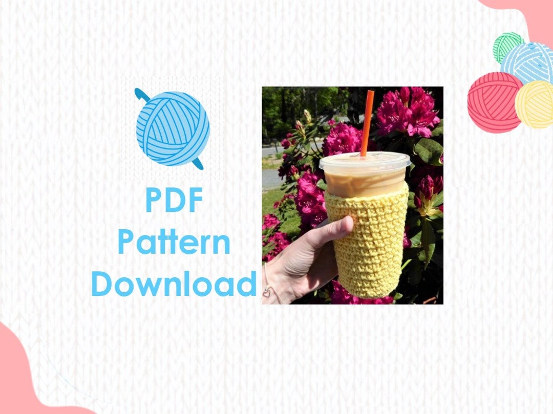 PDF Download Crochet Pattern for 3 Sizes of Coffee Cup Cozy Covers ...
