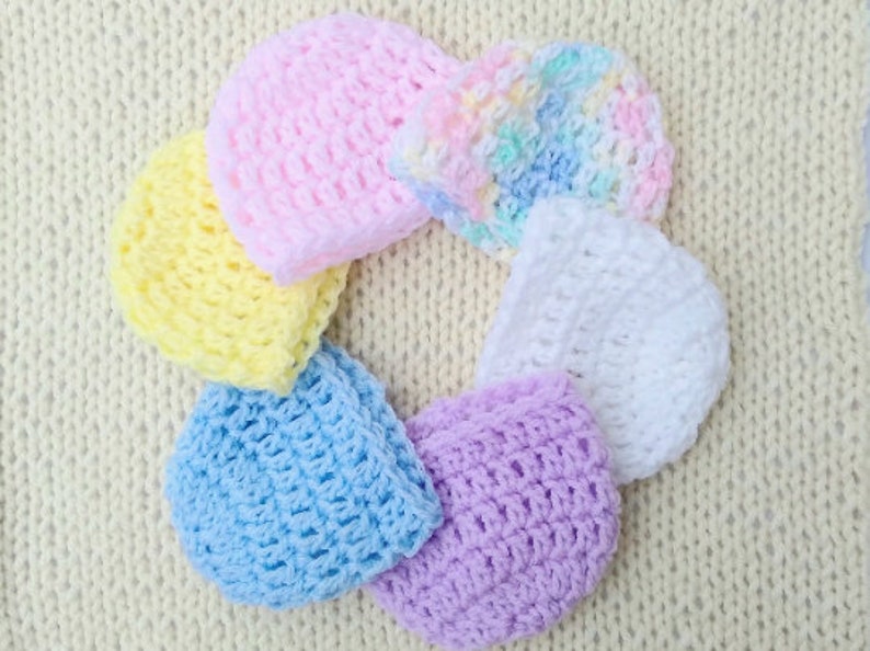 22-27 Weeks Baby Micro Preemie Crochet Baby Hat, NICU Warrior Hospital ...