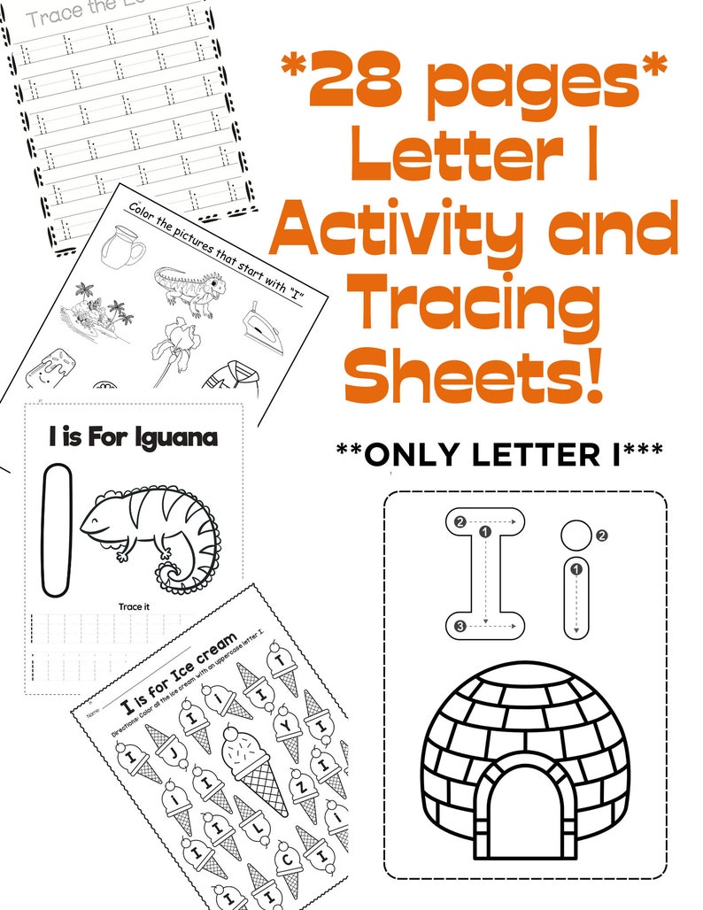 Letter I Tracing Worksheets and Letter I Activity Worksheets only ...
