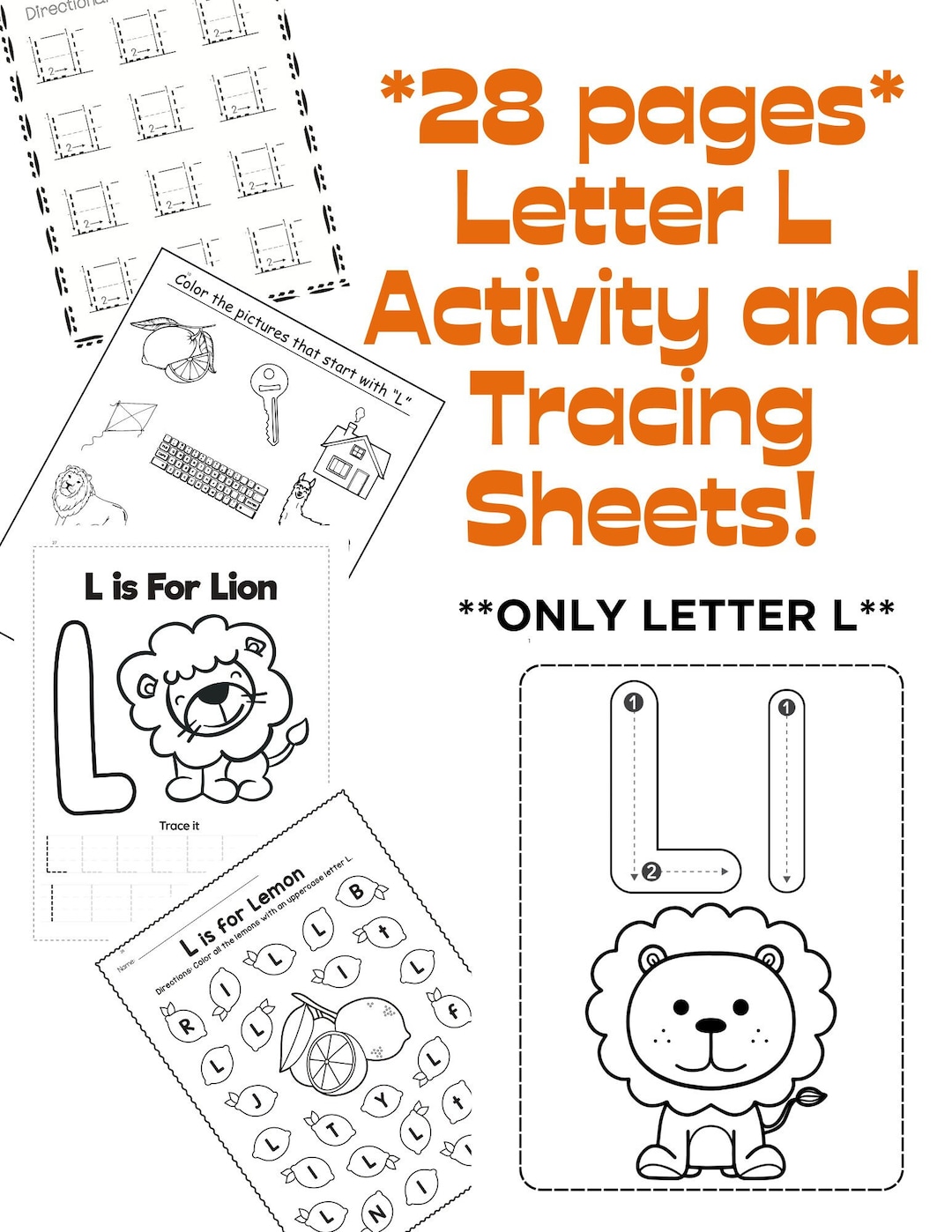 Letter L Tracing Worksheets and Letter L Activity Worksheets only ...
