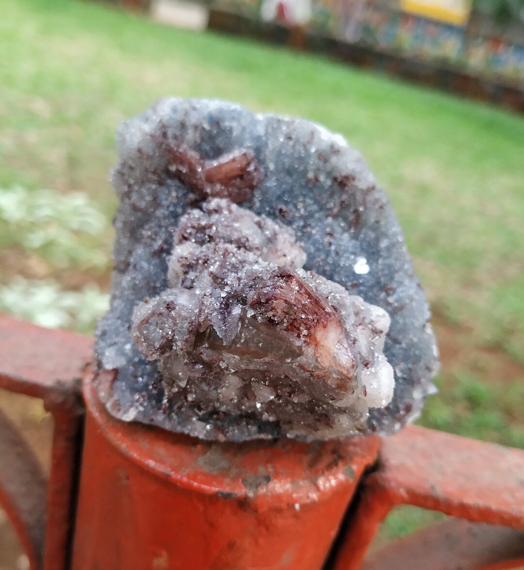 Natural Beautiful Calcite Coted With Blakish and Brownish Layer With ...